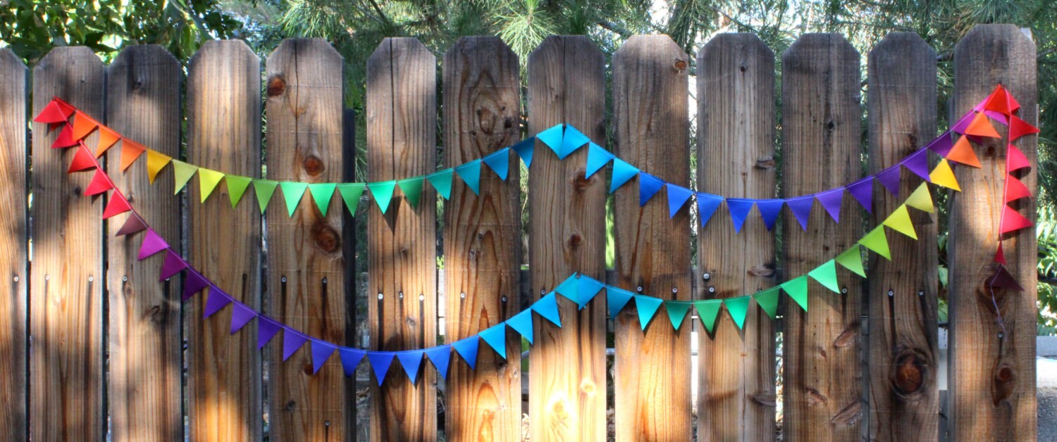 Bright Ombre Rainbow 2 Inch Triangle Bunting 14 Feet Long - Etsy