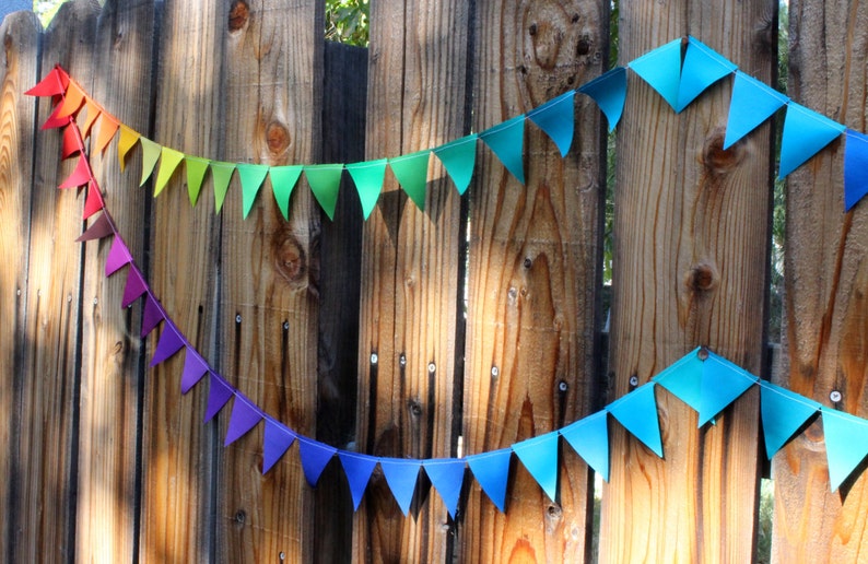 Bright Ombre Rainbow 2 Inch Triangle Bunting 14 Feet Long - Etsy