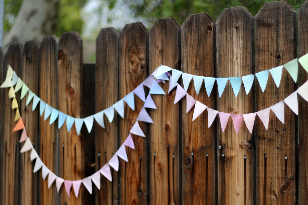 True Pastel Rainbow 2 Inch Triangle Bunting! 15 Feet Long - Etsy