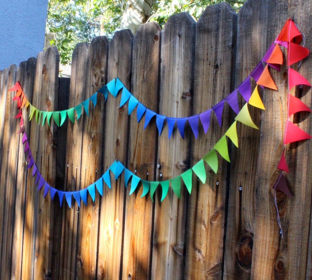 Bright Ombre Rainbow 2 Inch Triangle Bunting 14 Feet Long - Etsy