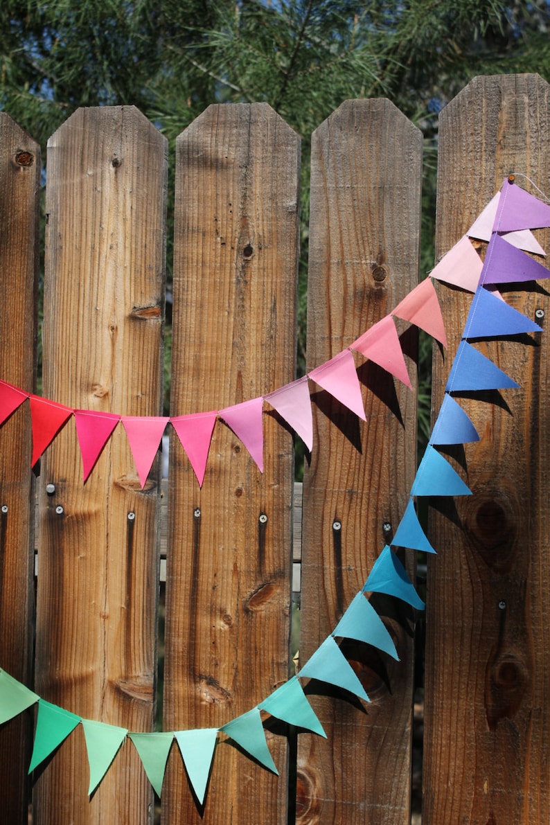 Bright Pastel Rainbow Triangle Bunting 15 Feet Long - Etsy