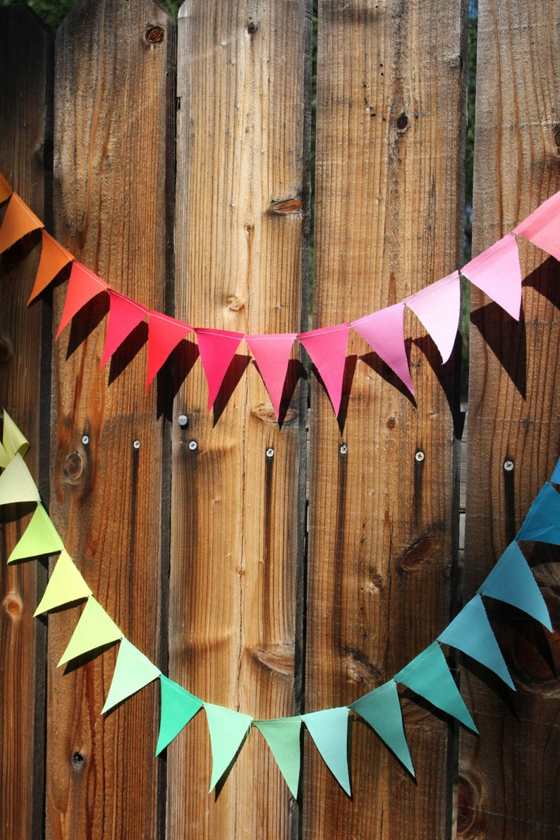 Bright Pastel Rainbow Triangle Bunting 15 Feet Long - Etsy