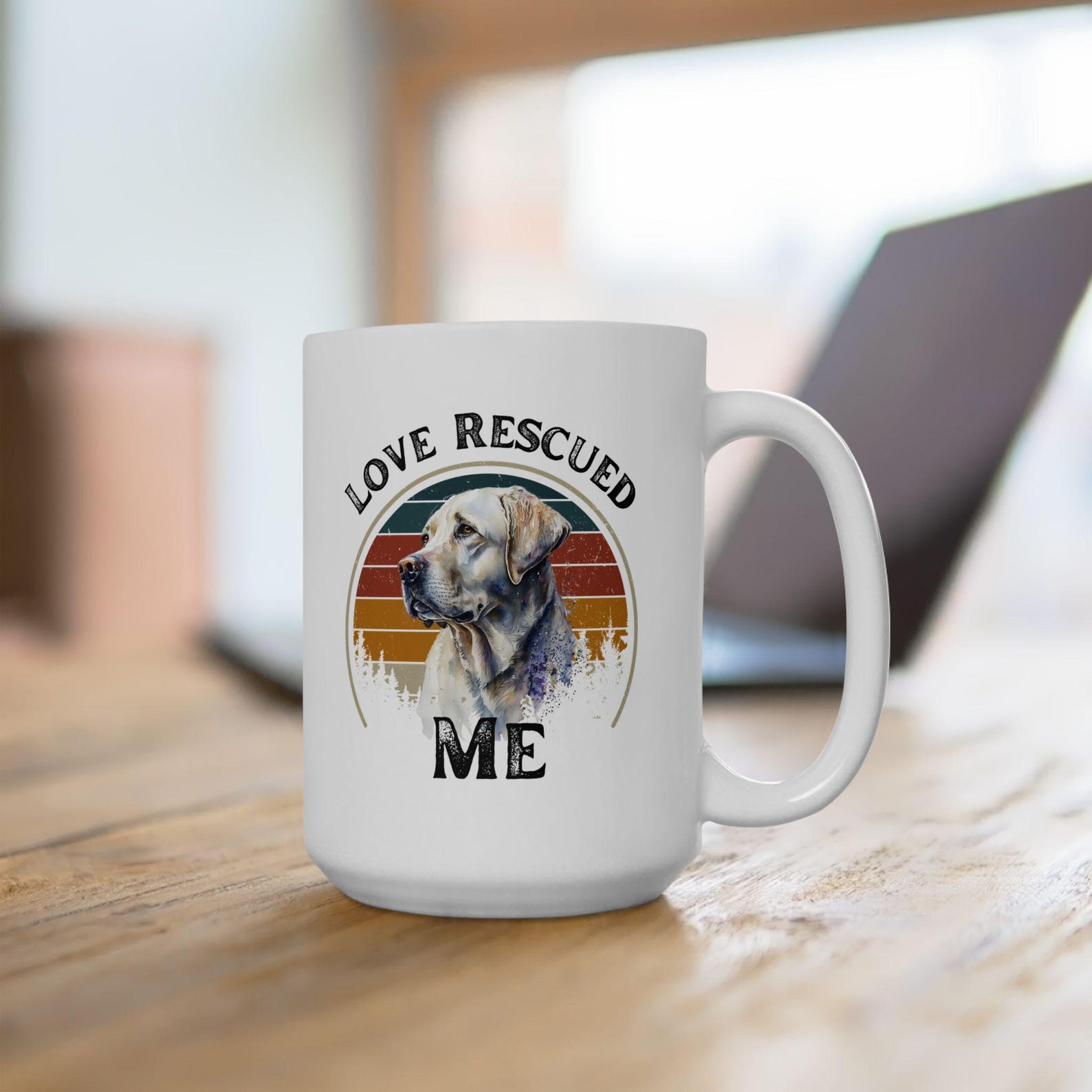 Love Rescued Me Mug Labrador Retriever Coffee Cup Dog Rescue Gift Pet ...