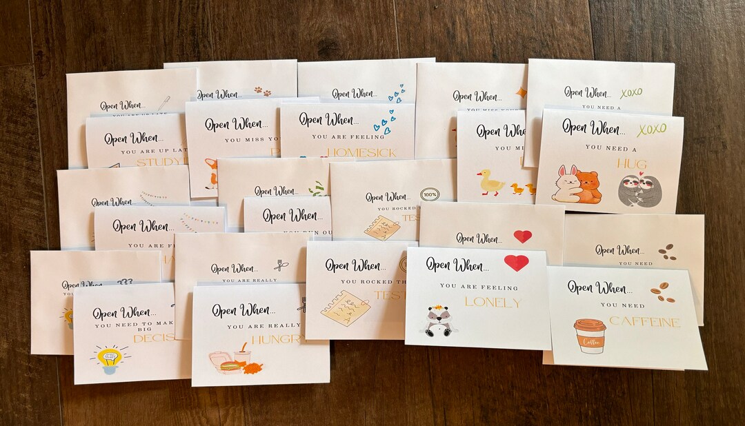 Dorm Cards Open When Dorm Cards Parent Weekend Open When Letters Cards ...