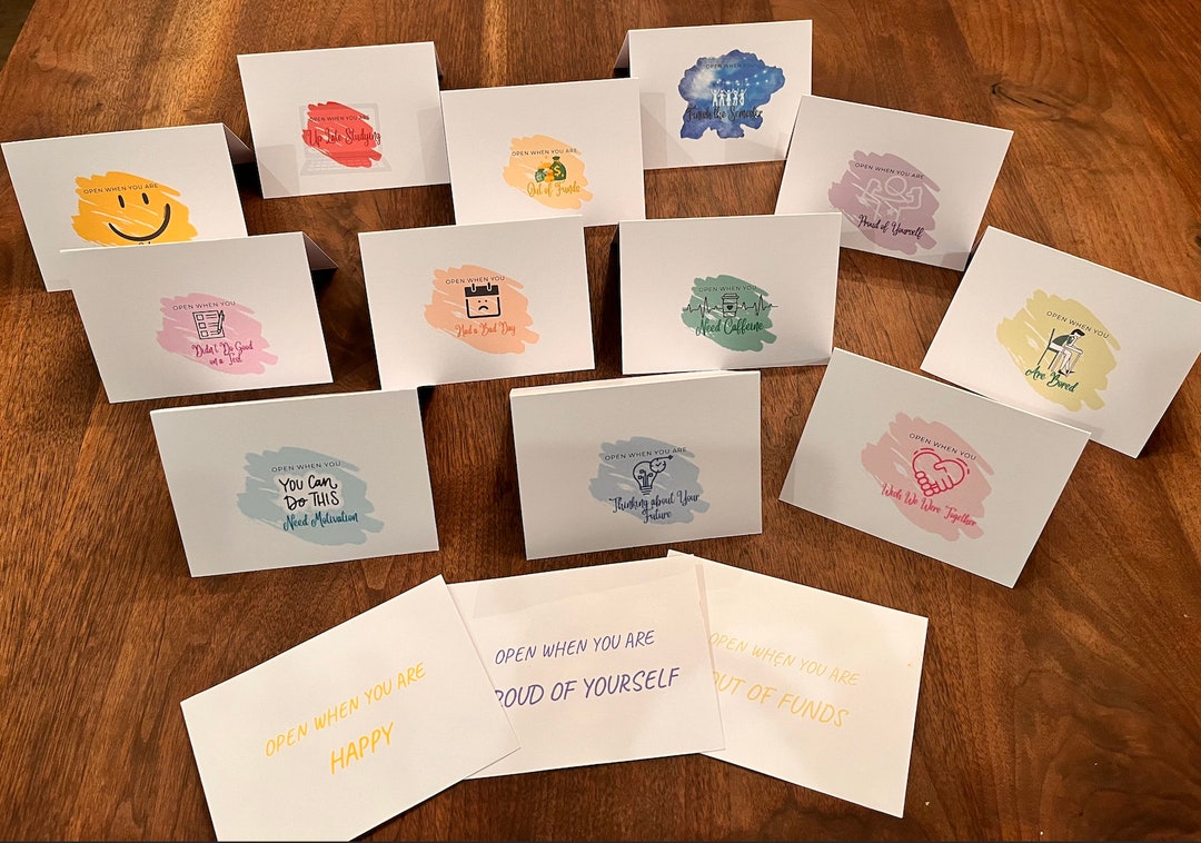 Dorm Cards Open When Dorm Cards Parent Weekend Open When Letters Cards ...