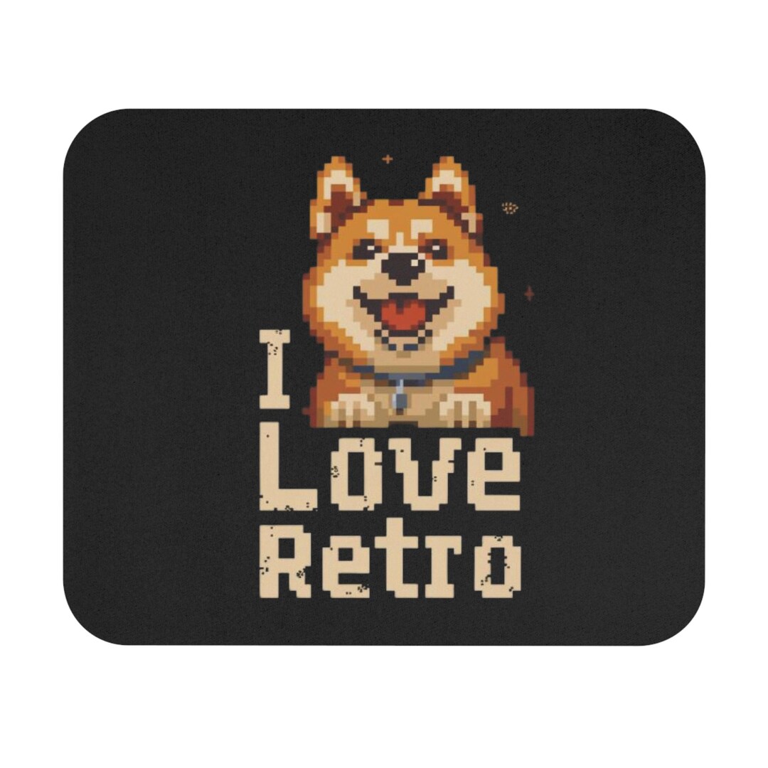 I Love Retro Doggo Edition Mouse Pad rectangle - Etsy