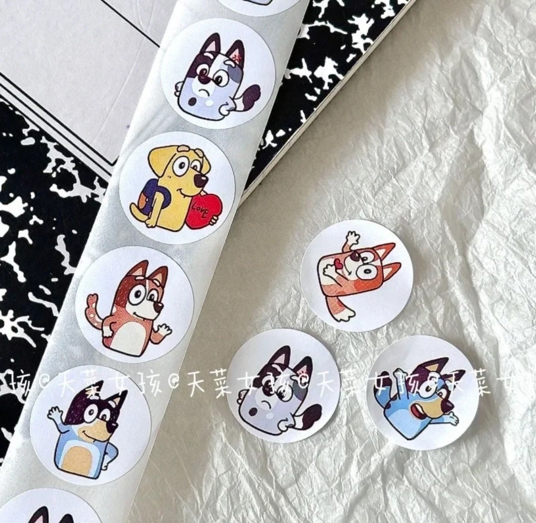 Bluey Bingo Labels Stickers Gift Craft Box Sticker Childrens Stickers ...