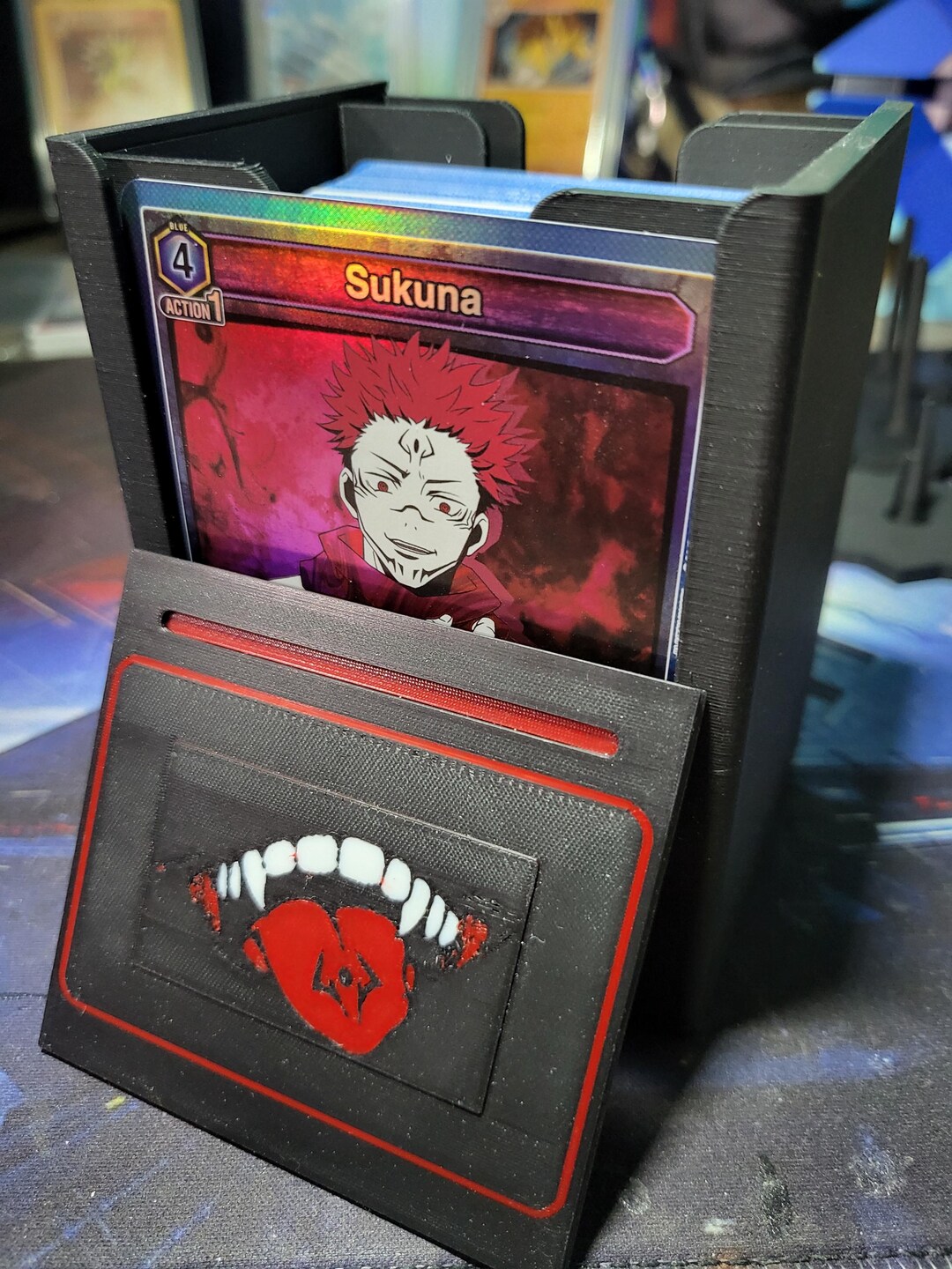 Sukuna-themed Trading Card Box – Sliding Lid, Internal Storage ...