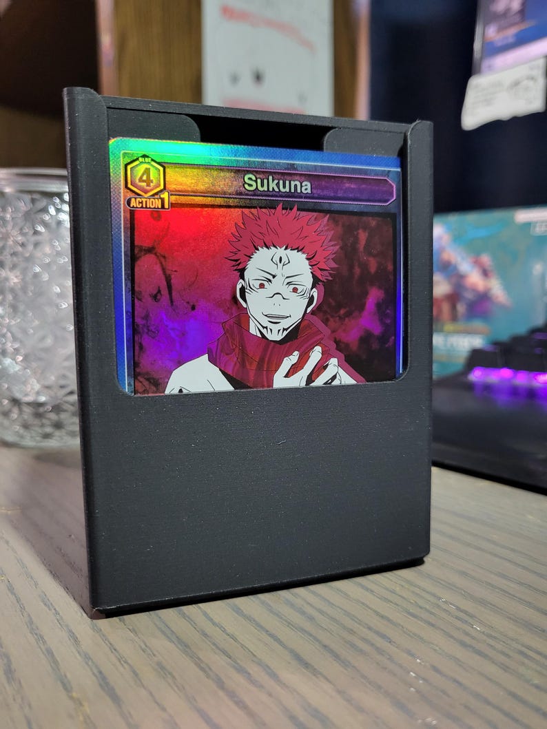 Sukuna-themed Trading Card Box – Sliding Lid, Internal Storage ...