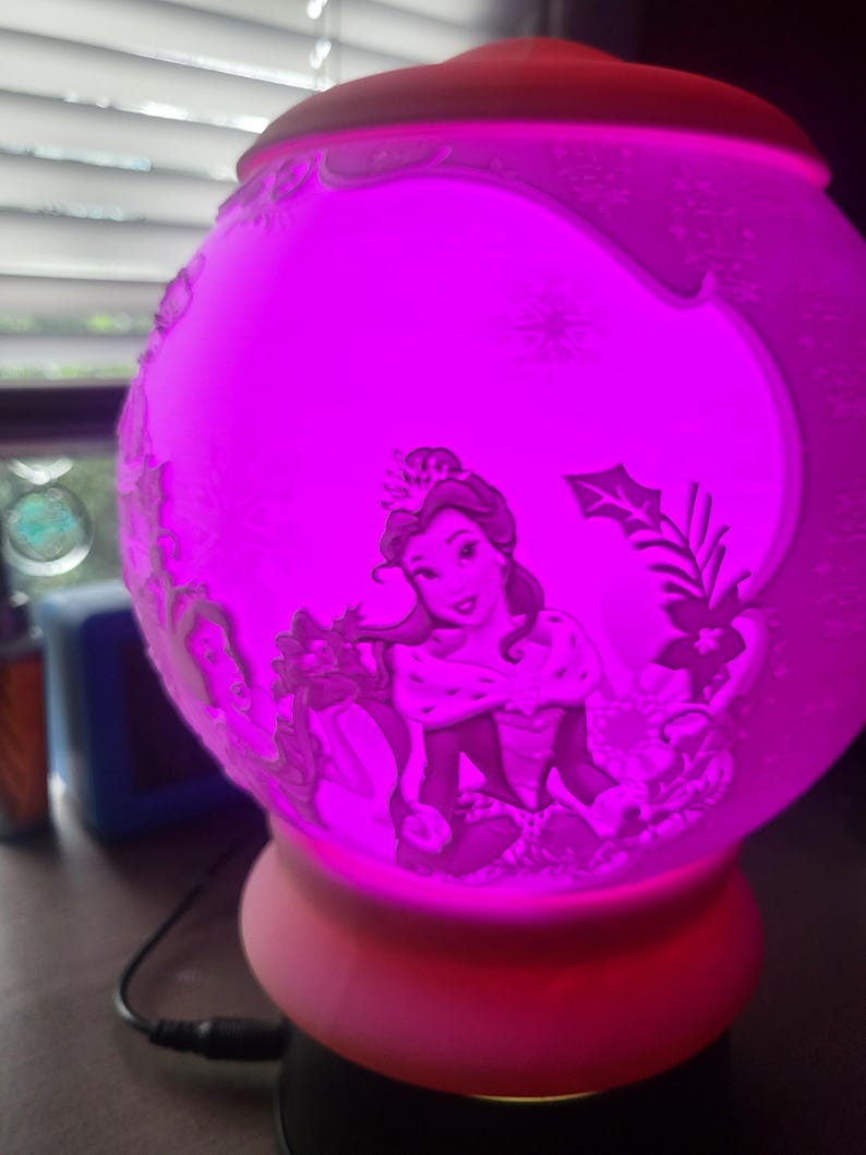 Disney Princess Light up Lamp fan Art Lithphane - Etsy