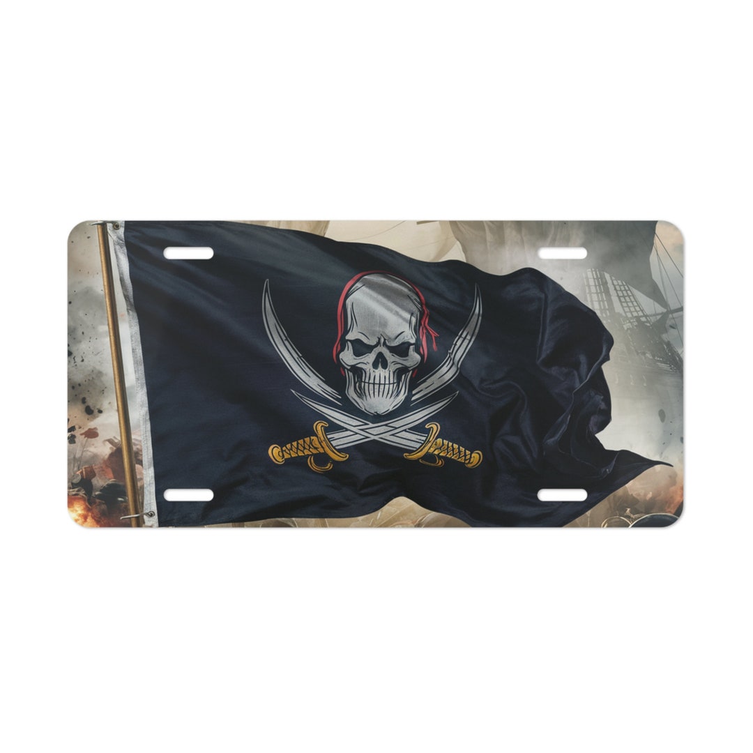 Pirate Flag Crossed Swords License Vanity Plate Father's Day Gift - Etsy