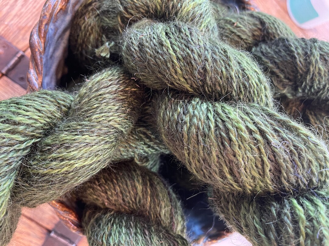 Moss Green, 50-50 Yarn, Mohair Blend 2 Ply Yarn - Etsy