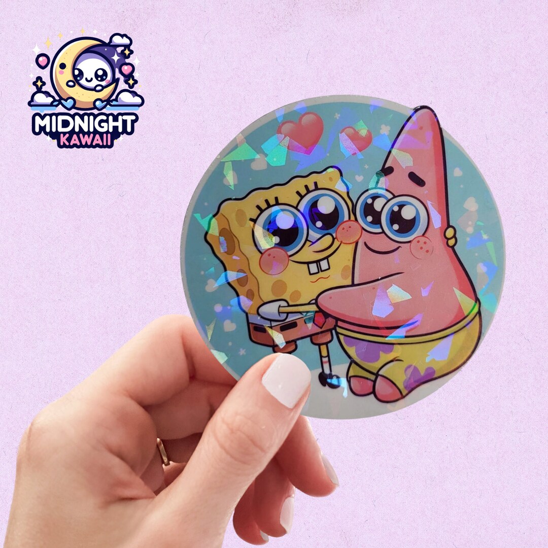 Spongebob Squarepants and Patrick Stickers, Holographic Sticker, Cute ...