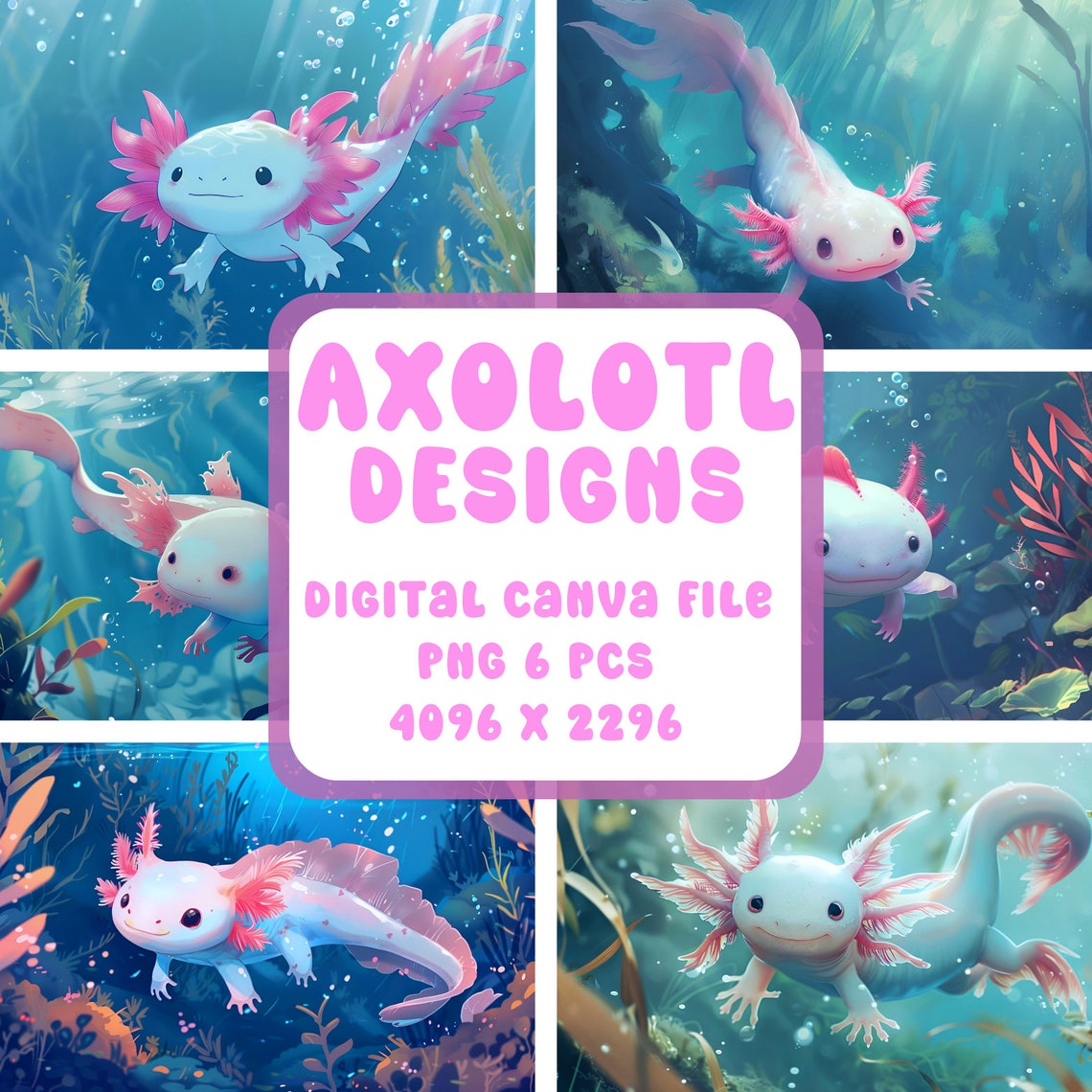 Axolotl Wallpaper Png, Axolotl Png, Axolotl Digital Papers, Axolotl ...