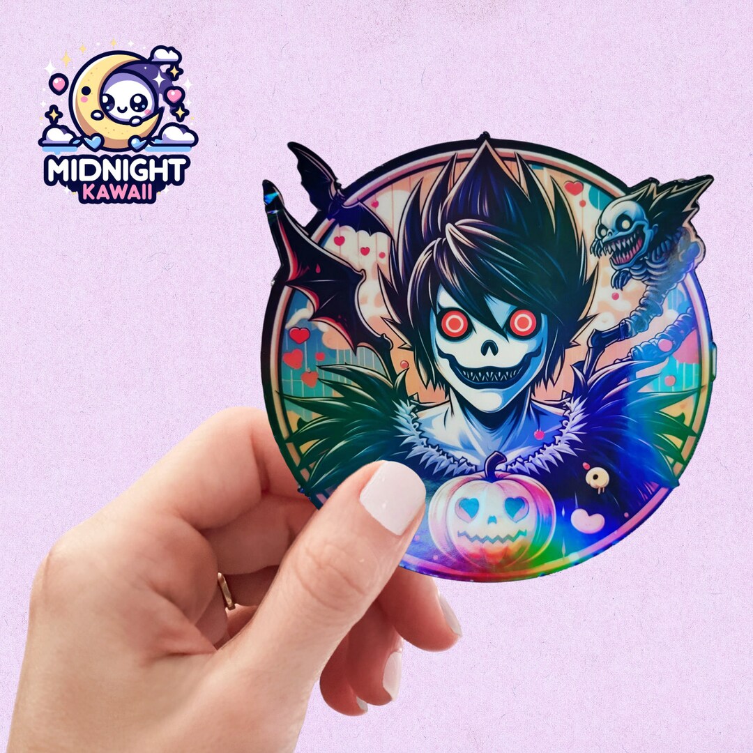 Ryuk Death Note Anime Goth Chibi Sticker, Anime Stickers, Holographic ...