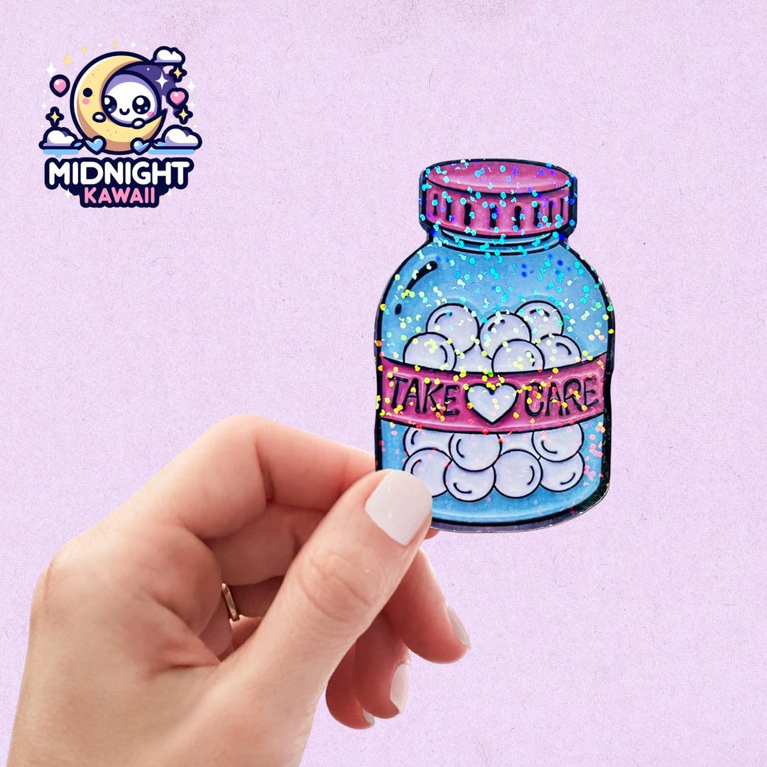 Take Care Holographic Vinyl Sticker ADHD Stickers Disability Stickers ...