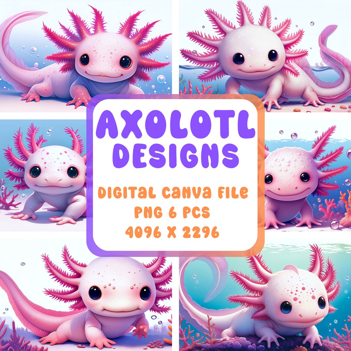 Axolotl Png, Axolotl Wallpaper Png, Axolotl Digital Papers, Axolotl ...