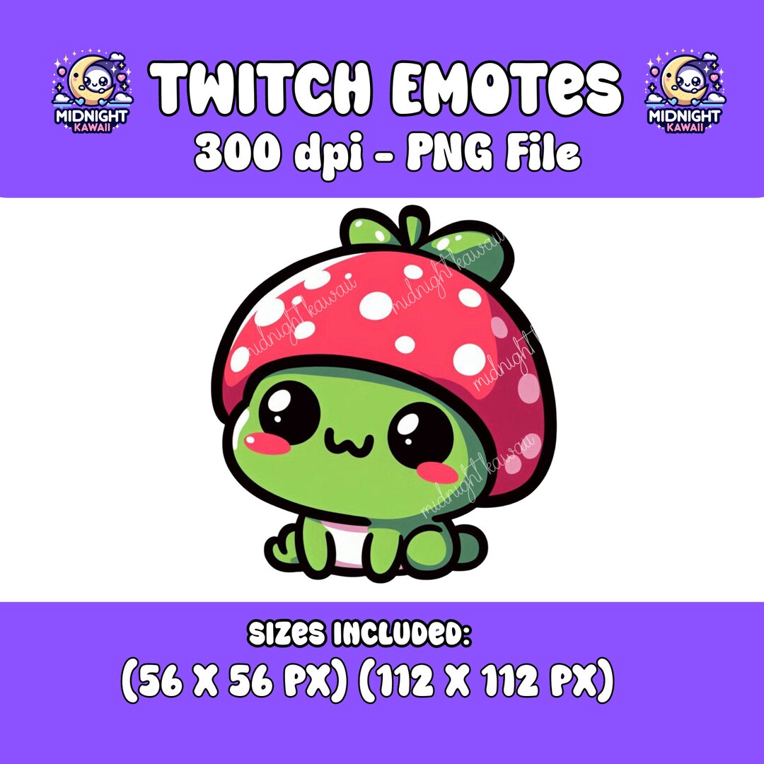Chibi Cute Frog Twitch Emote, Strawberry Frog Emote, Funny Twitch Emote ...