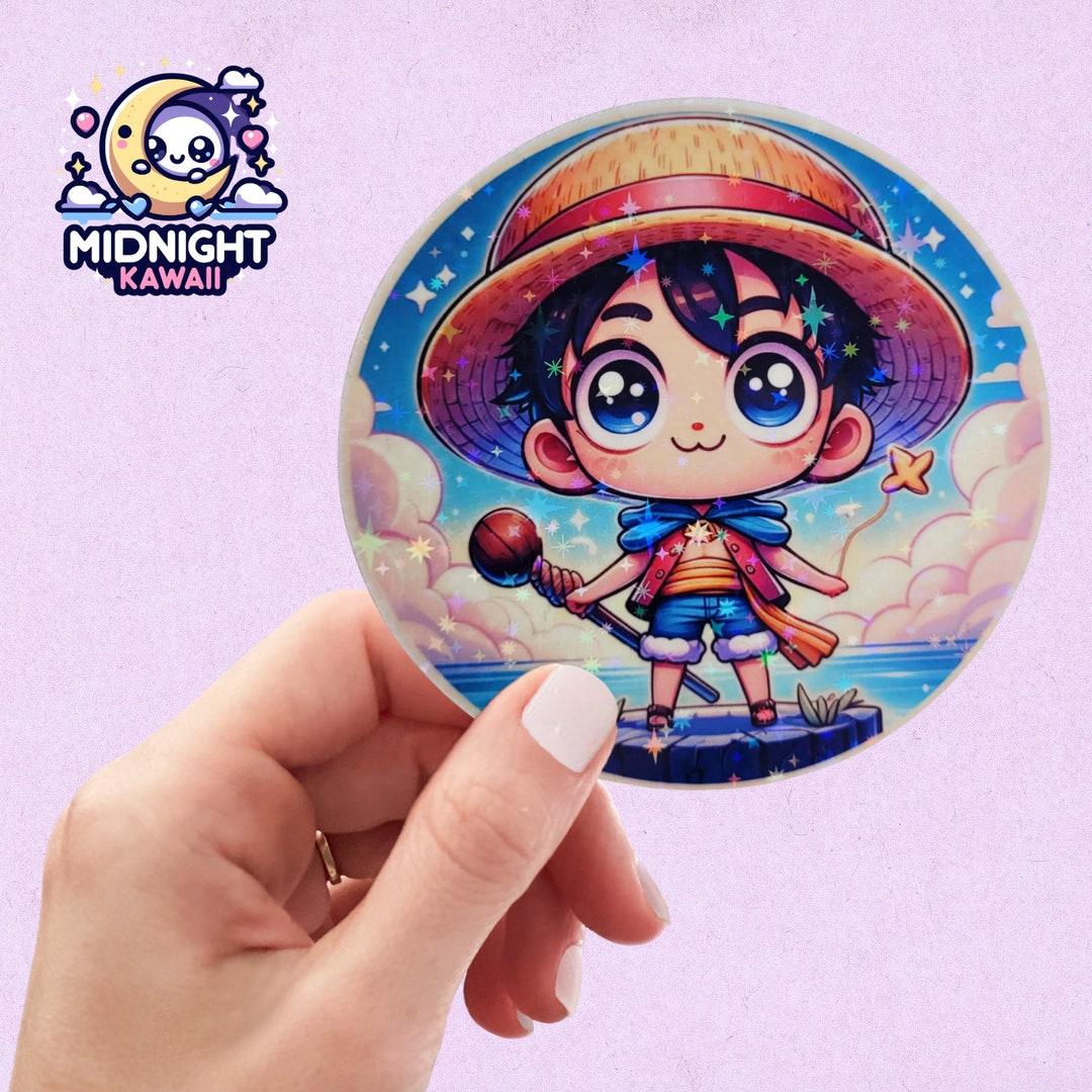 One Piece Luffy Holographic Sticker Sparkly Anime Stickers - Etsy