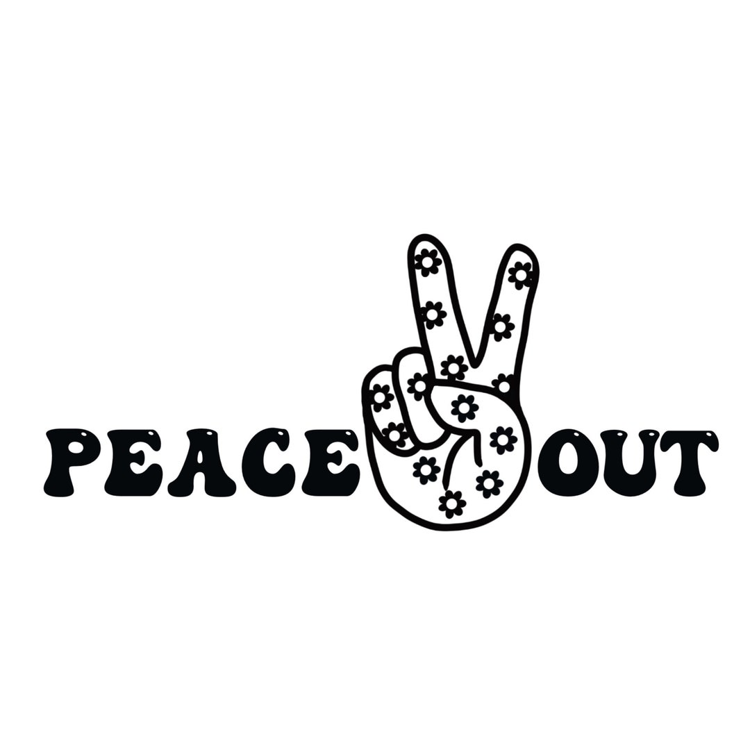 Groovy Peace Out SVG & PNG Digital File - Etsy