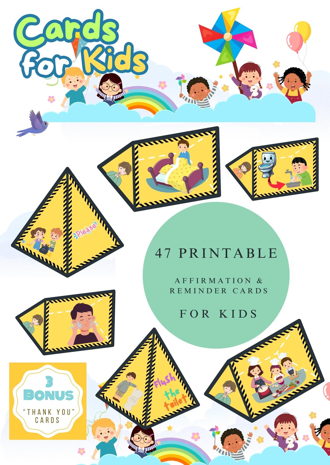 Printable Affirmation & Reminder Cards for Kids – Positive Behavior ...