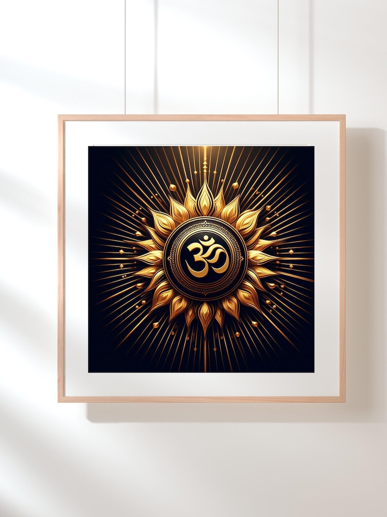 Black and Gold Series Aum Print Om Wall for Digital Instant Download AI ...