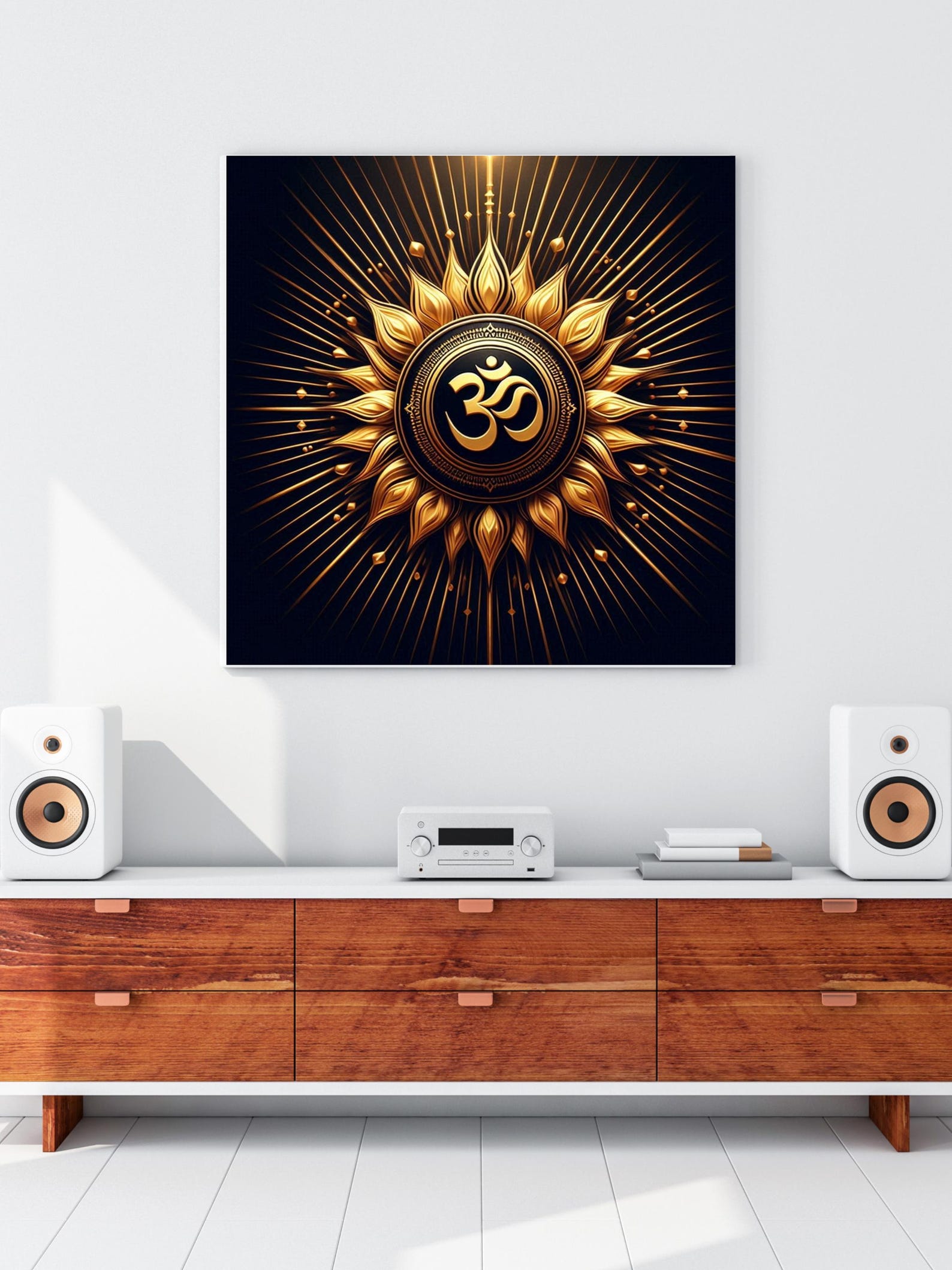 Black and Gold Series Aum Print Om Wall for Digital Instant Download AI ...