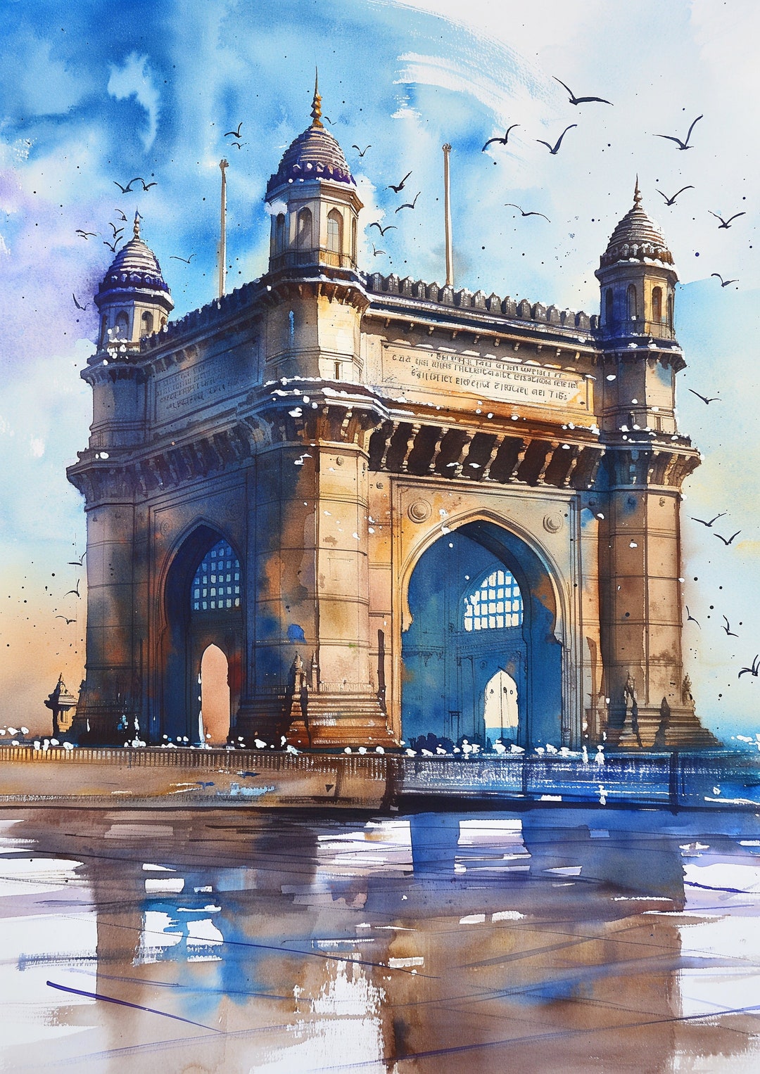 Gateway of India Mumbai Watercolour Painting Gateway of India Bombay ...