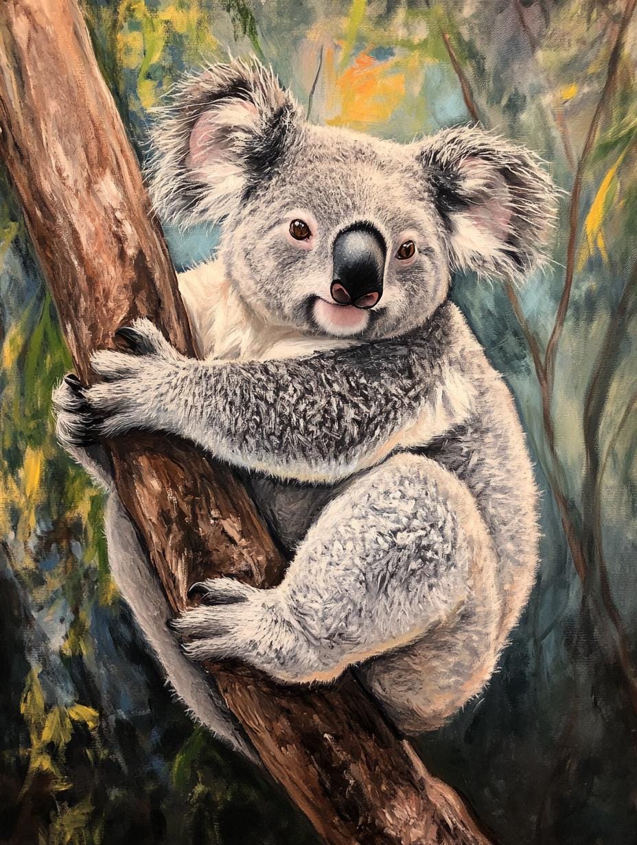 Australian Koala Painting Instant Download AI Koalas in Natural Habitat ...