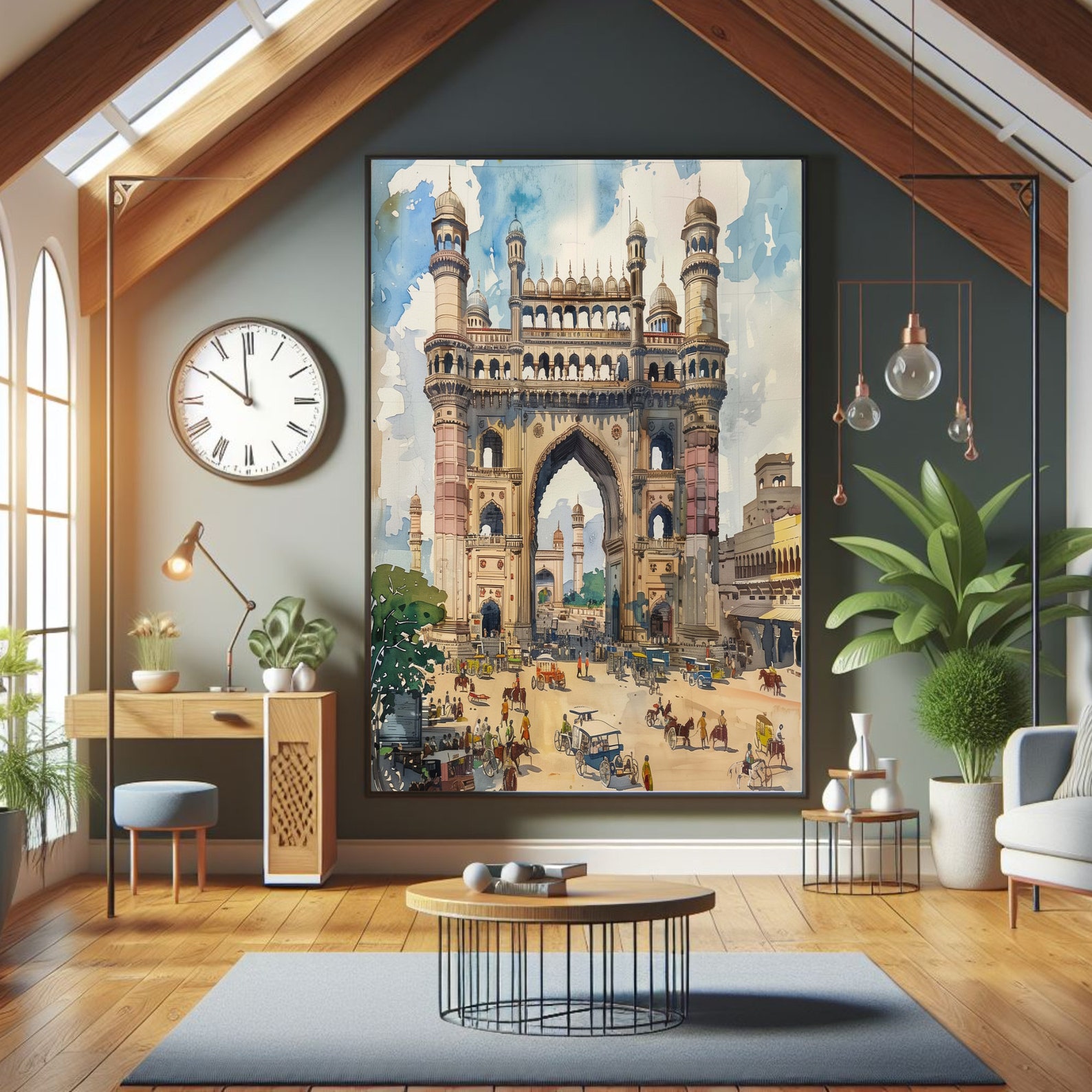 Charminar of Hyderabad Indian Monument Digital Water Colour Painting ...