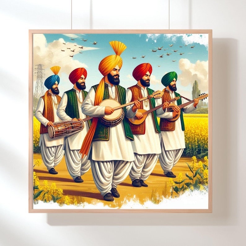 Punjab Folk Singers From India Poster Digital Instant Download Indian ...