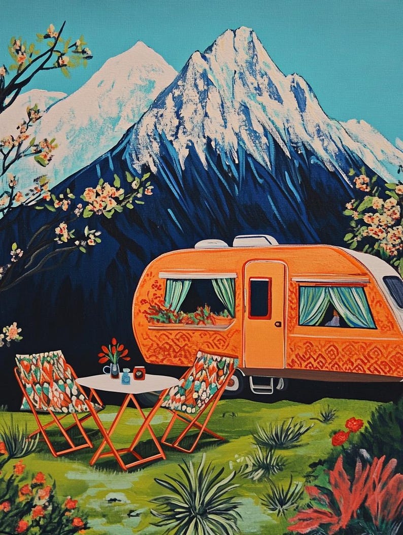 Camping Day Art Print Digital Download Forest Themed Home Decor for ...