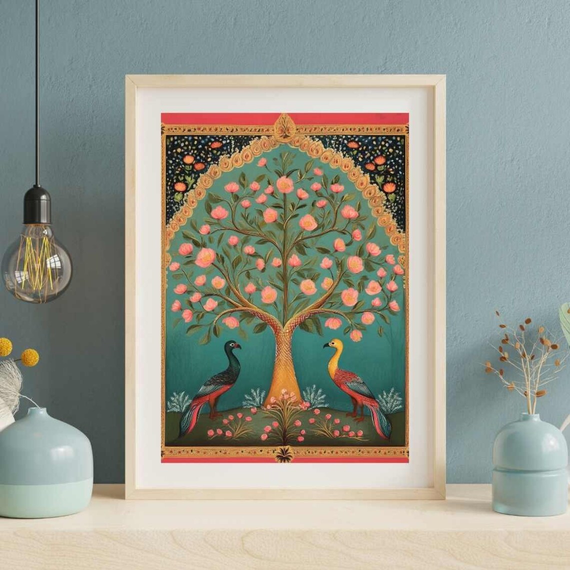 Indian Floral Art Indian Painting Poster AI Digital Download Indian ...