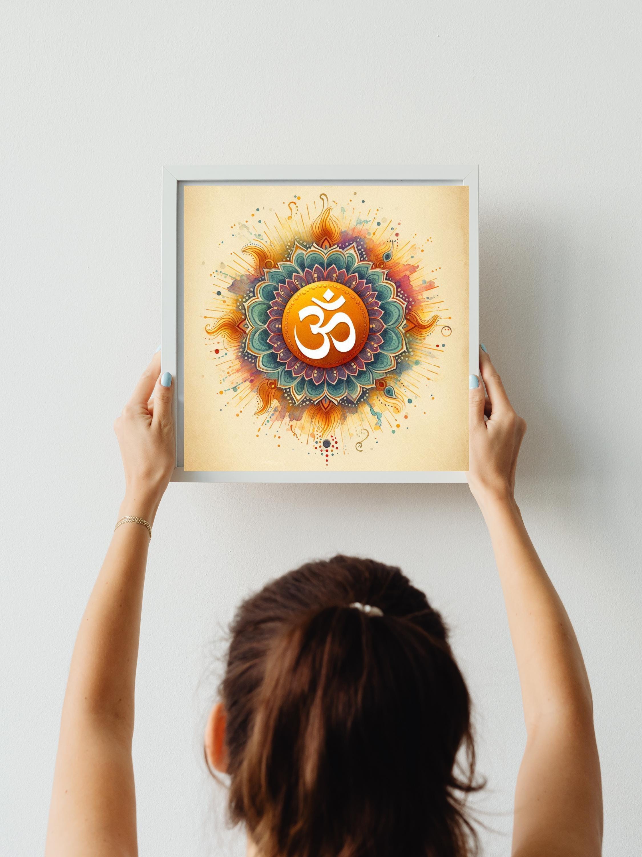 Aum Print Om Wall for Digital Instant Download AI Poster Art Symbol for ...
