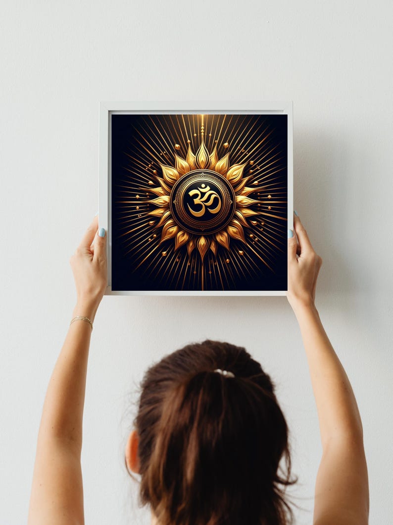 Black and Gold Series Aum Print Om Wall for Digital Instant Download AI ...