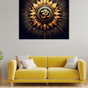 Black and Gold Series Aum Print Om Wall for Digital Instant Download AI ...