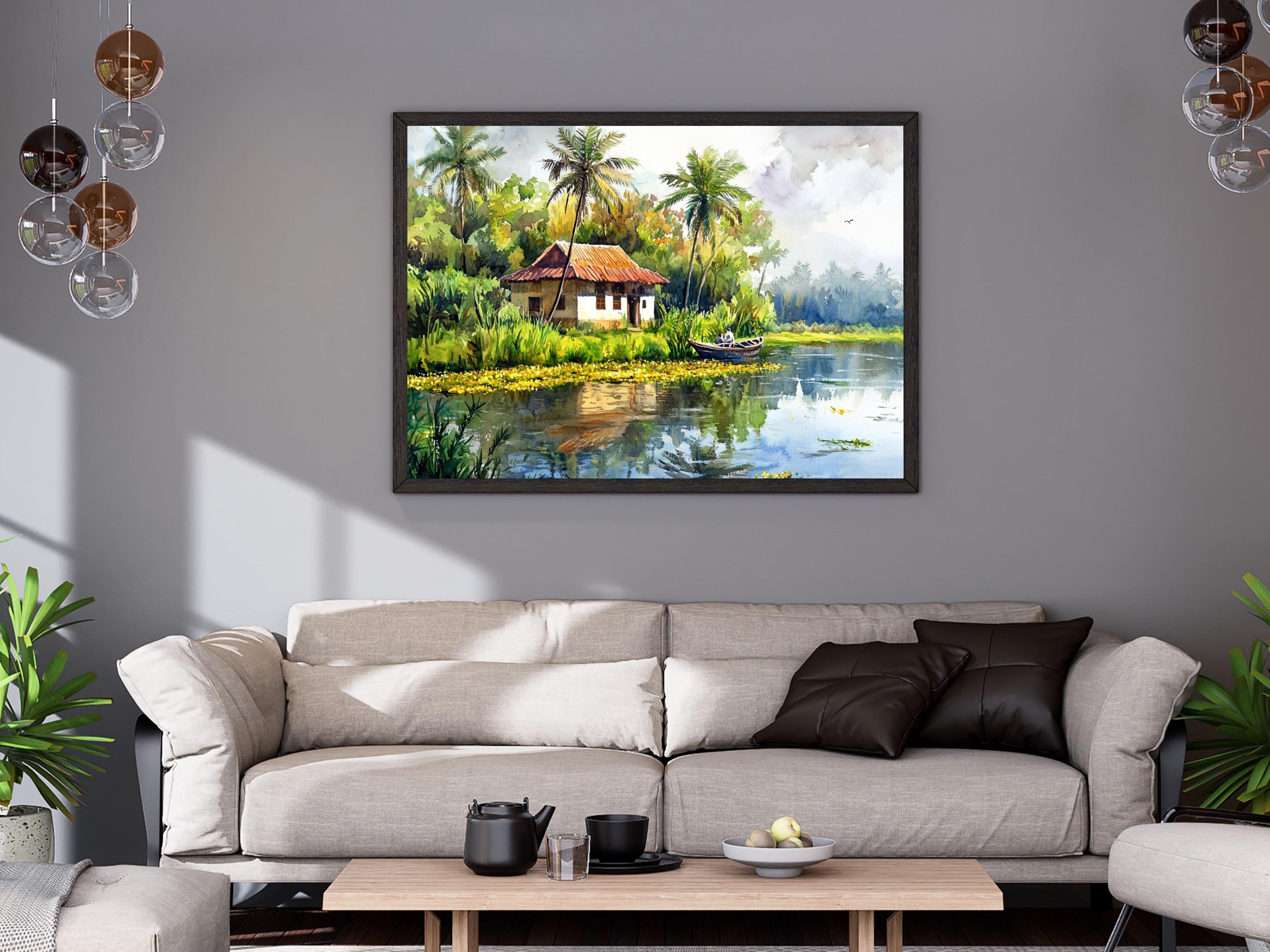 Kerala Backwaters India Travel Print Instant Digital AI Download ...