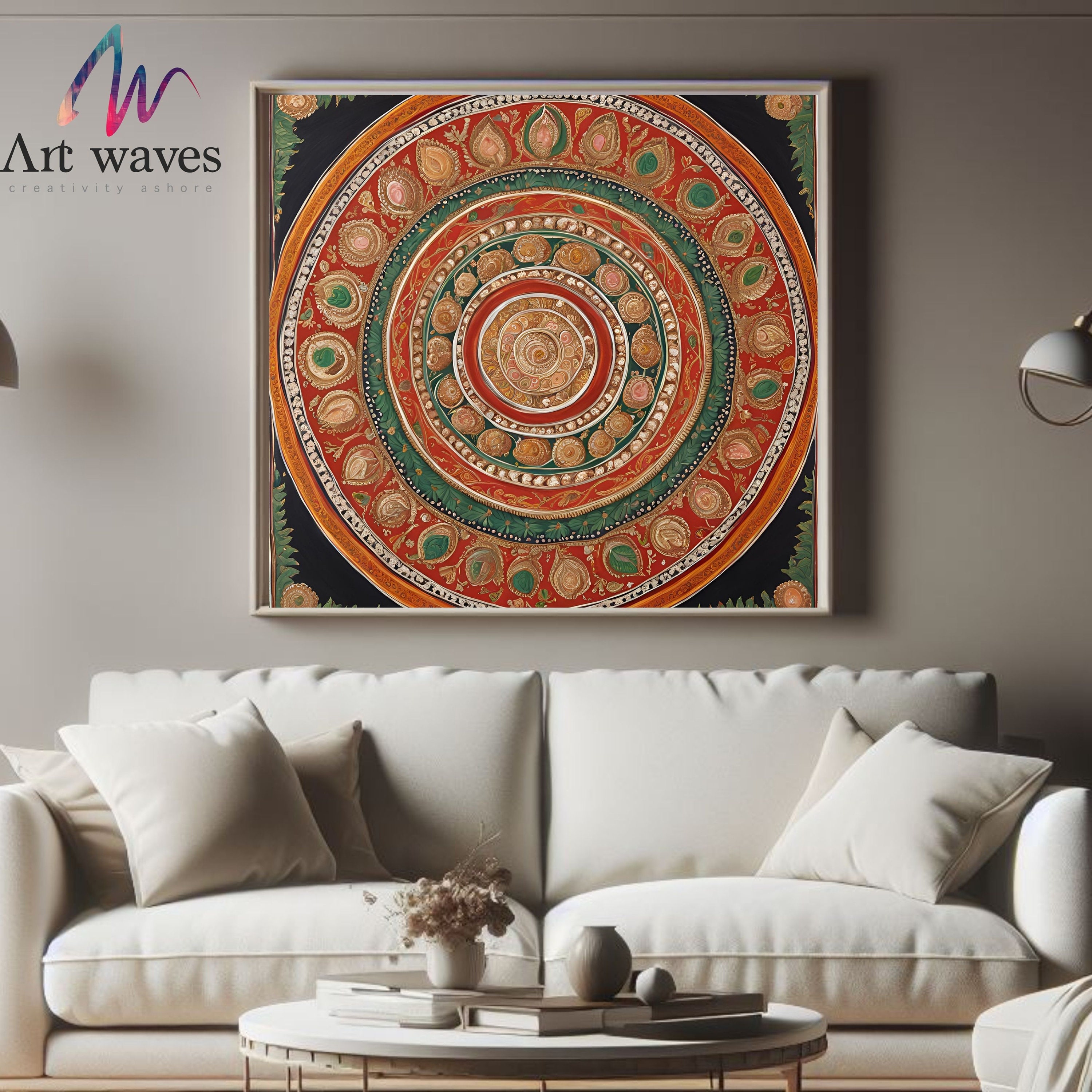 Indian Mandala Artwork Digital Poster Wall Art Traditional Indian Art ...