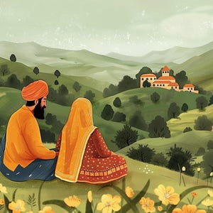 Sikh Couple From Punjab India Poster Digital Instant Download Indian ...