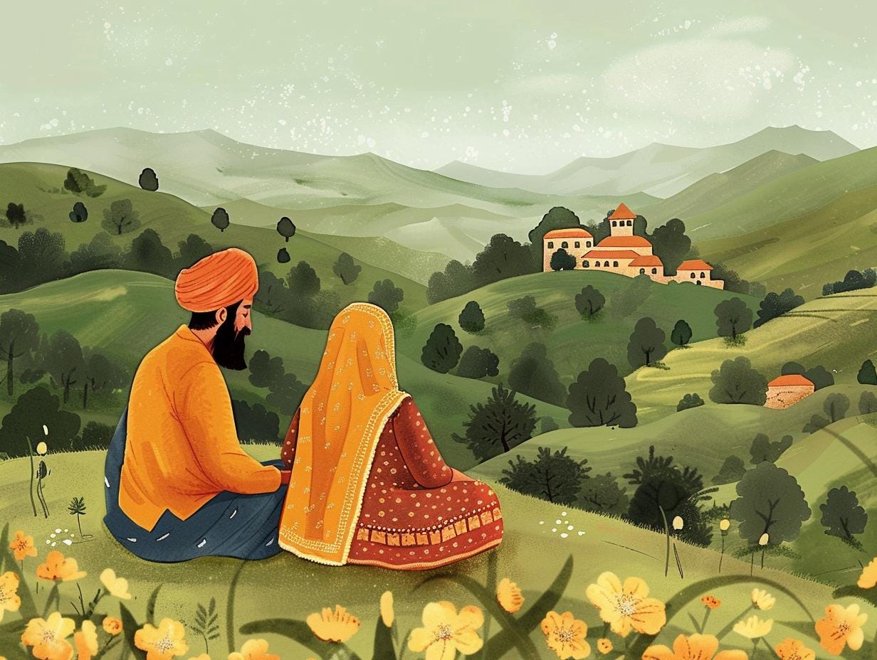 Sikh Couple From Punjab India Poster Digital Instant Download Indian ...