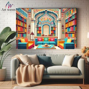 Library and Books Art Print Library Room Wall Decor AI Digital Download ...