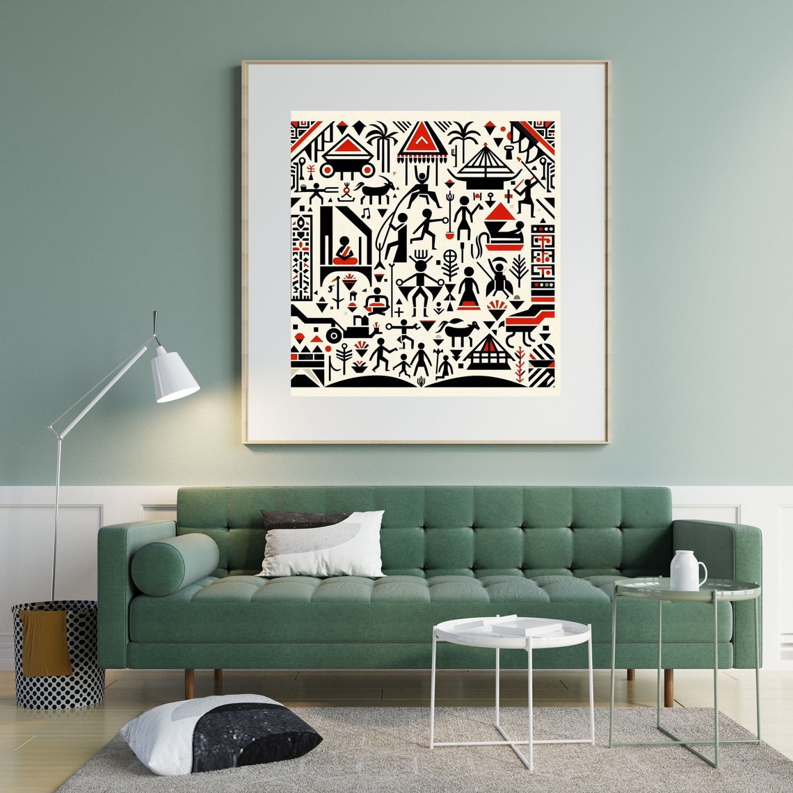 Vibrant Warli Art Poster Traditional Indian Folk Indian Warli Style ...