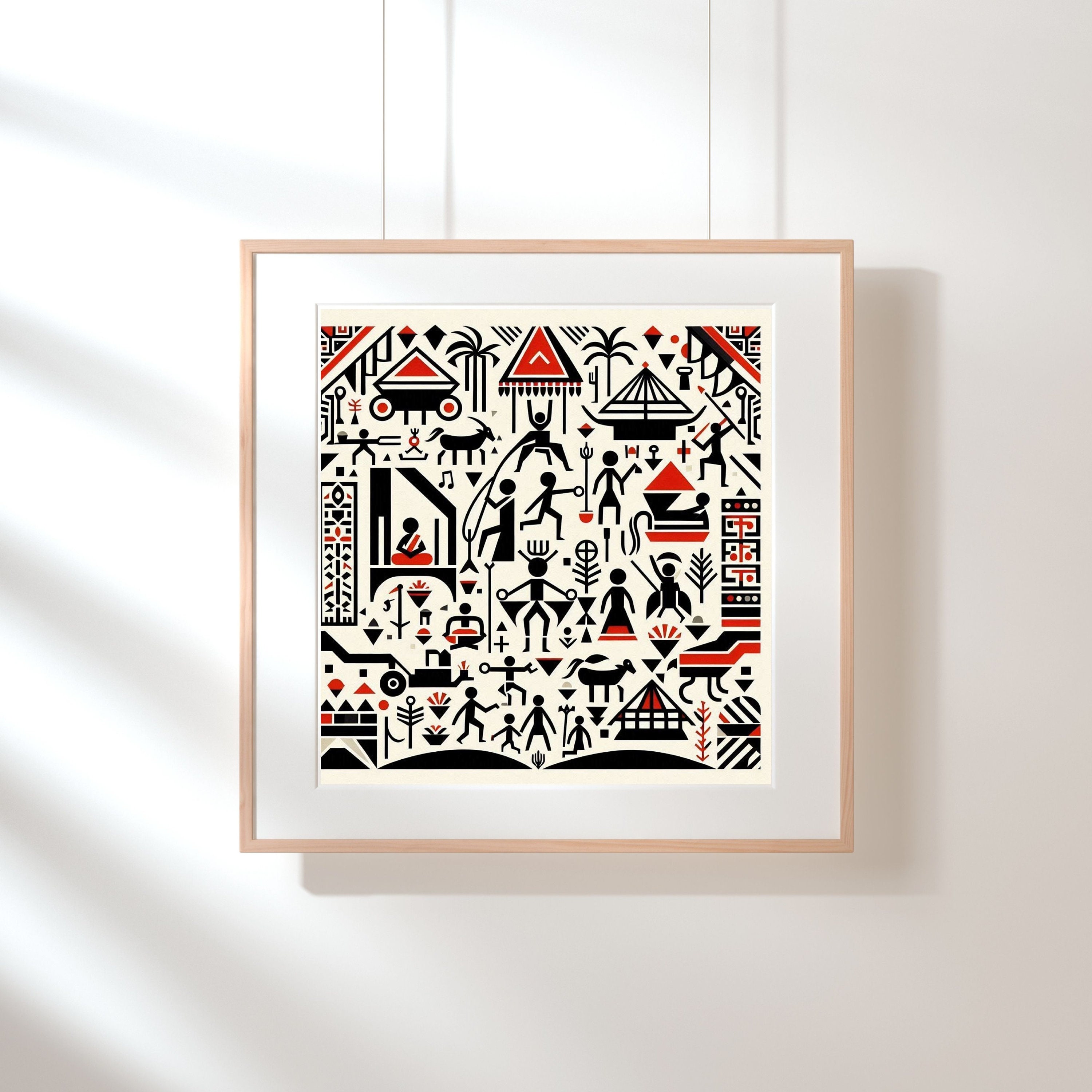 Vibrant Warli Art Poster Traditional Indian Folk Indian Warli Style ...