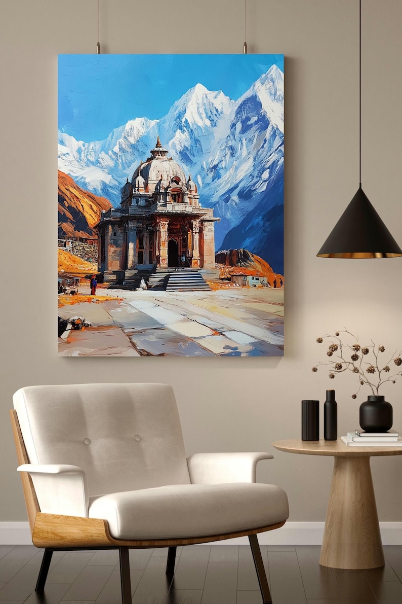 India Temple in Himalayas Painting Hinduism AI Instant Download Digital ...