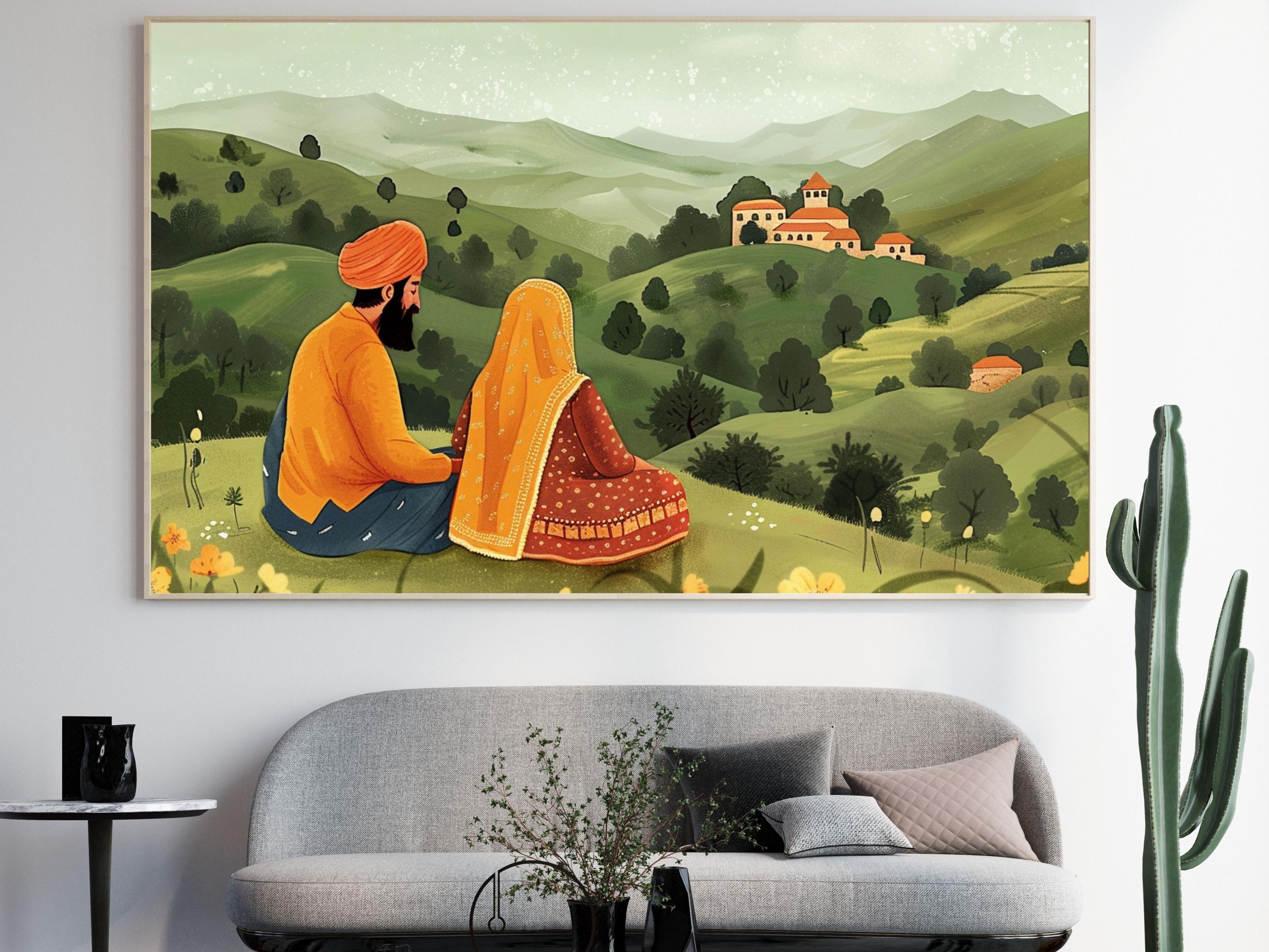 Sikh Couple From Punjab India Poster Digital Instant Download Indian ...