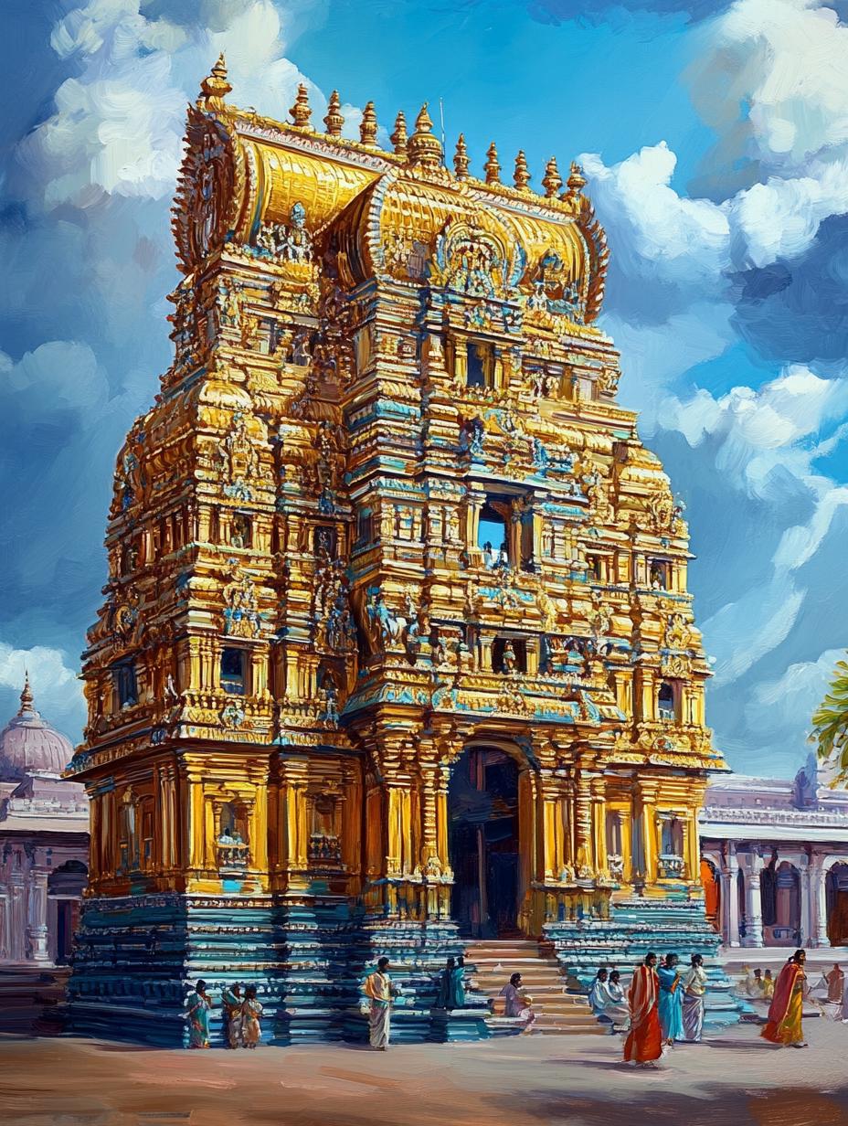 South India Temple Painting Hinduism AI Instant Download Digital ...
