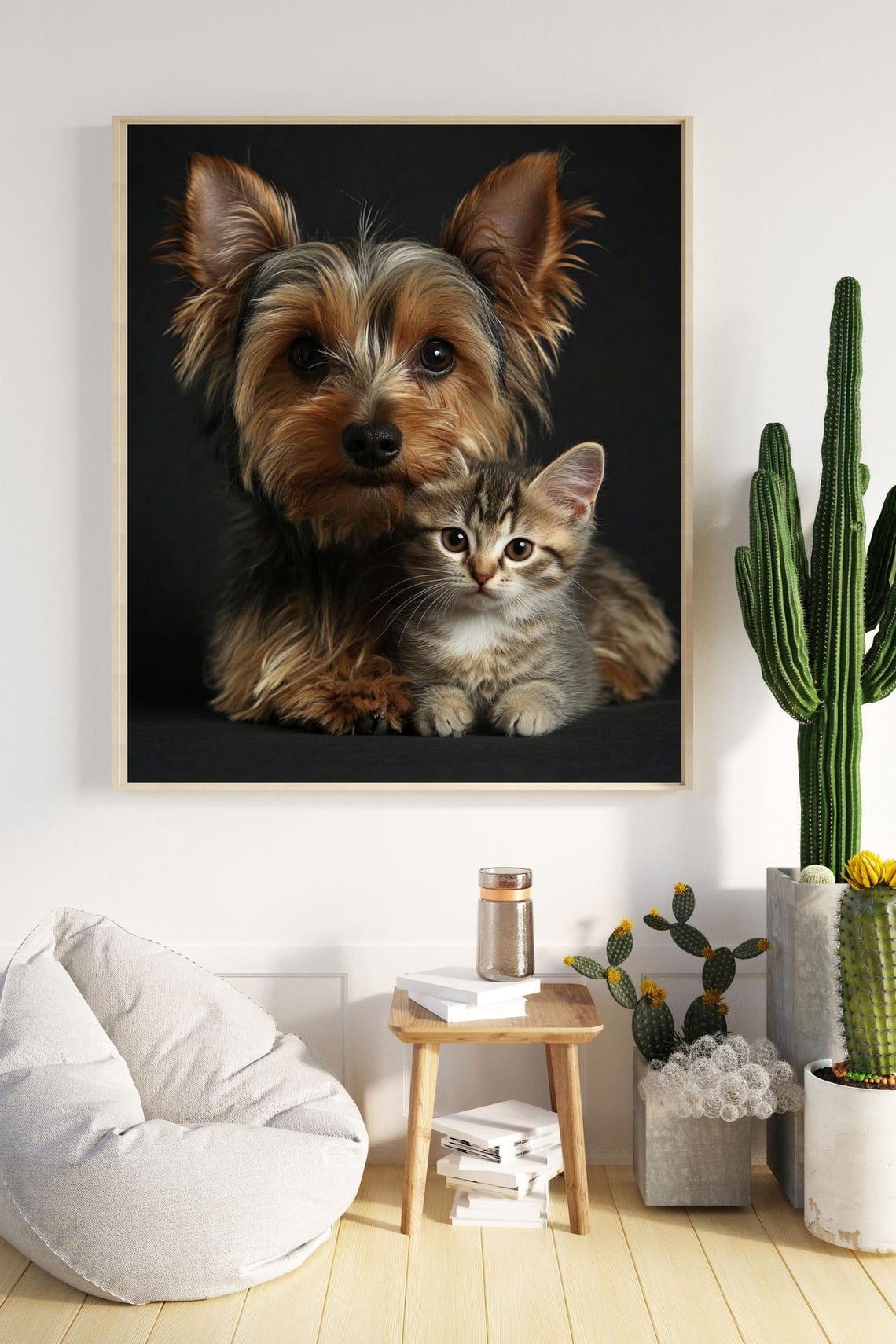Happy Pets Portrait Custom Pet Portrait AI Digital Print for Instant ...