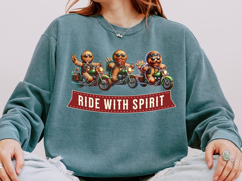 Biker Christmas Gingerbread Man PNG | Wild Ones Xmas Holiday Art ...