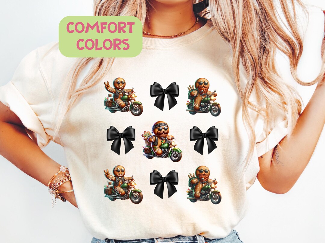 Comfort Colors Gingerbread Bikers Christmas Sweatshirt Motorcycle ...