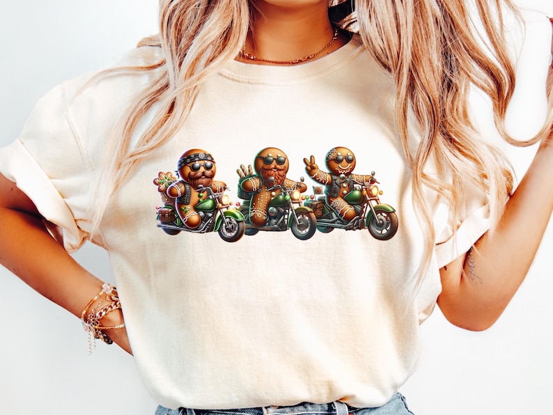 Biker Christmas Gingerbread Man PNG | Wild Ones Xmas Holiday Art ...